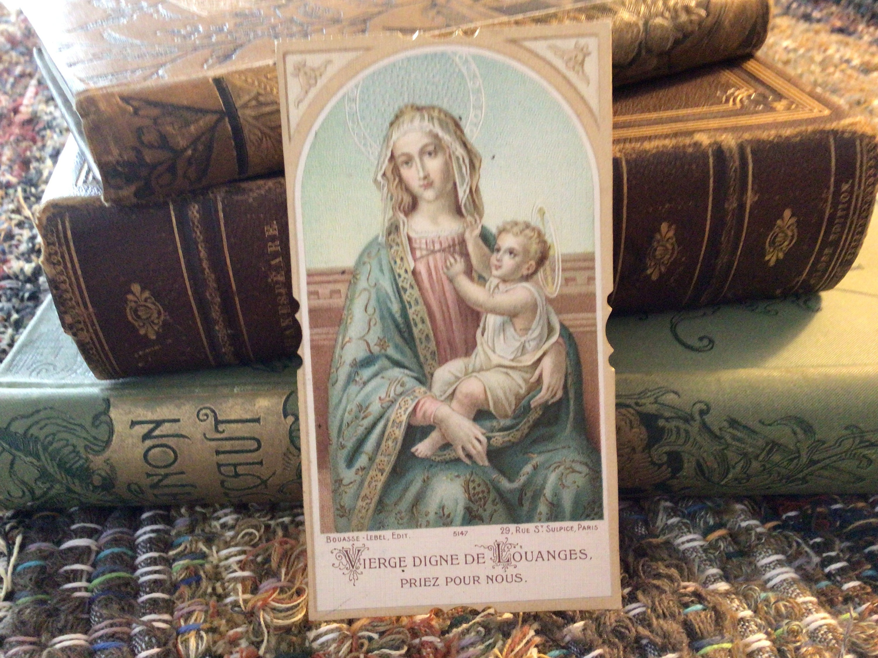 Antique French Holy Card, Virgin Worthy of Praise, Bouasse Lebel Printers - Etsy