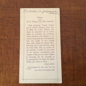 Antique French Holy Card, 1898, Indulgences Card - Etsy
