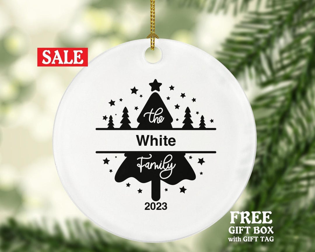 Personalized Family Tree Christmas Ornament, Family Name and Names of ...