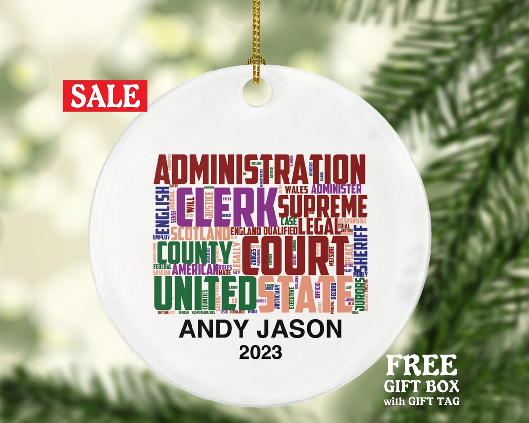 Personalized Administration Clerk Word Art Christmas Ornament, Office ...