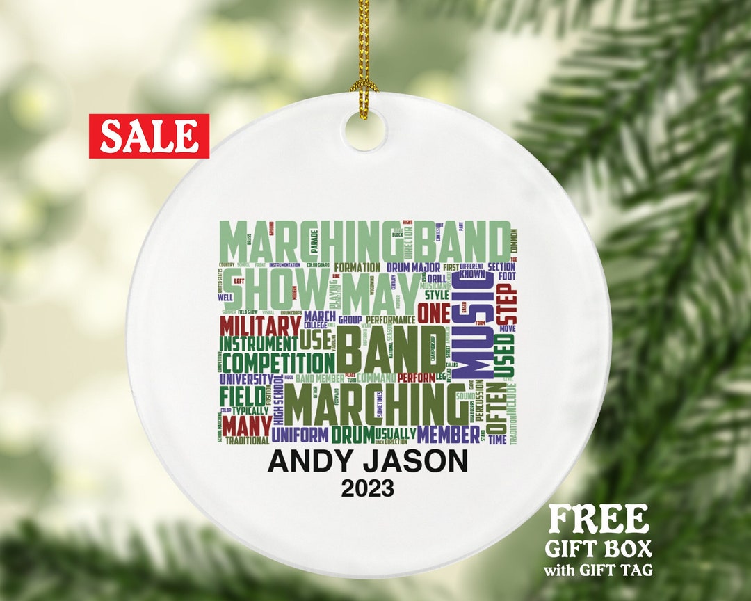 Marching Band Word Art Christmas Ornament Personalized Coworker ...