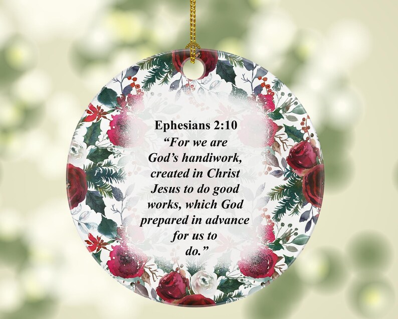Bible Verse Ephesians 2 10 Christmas Ornament, for We Are God's ...