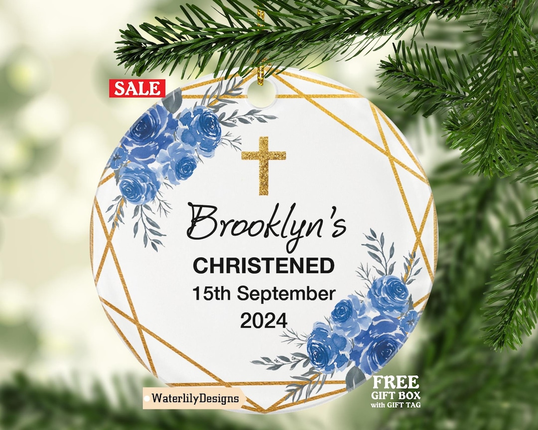 Christening Baptism Personalized Christmas Ornament Baby Christened ...