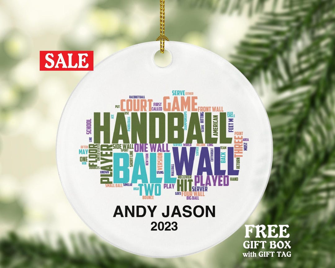 Personalized American Handball Christmas Ornament – Custom Word Art ...