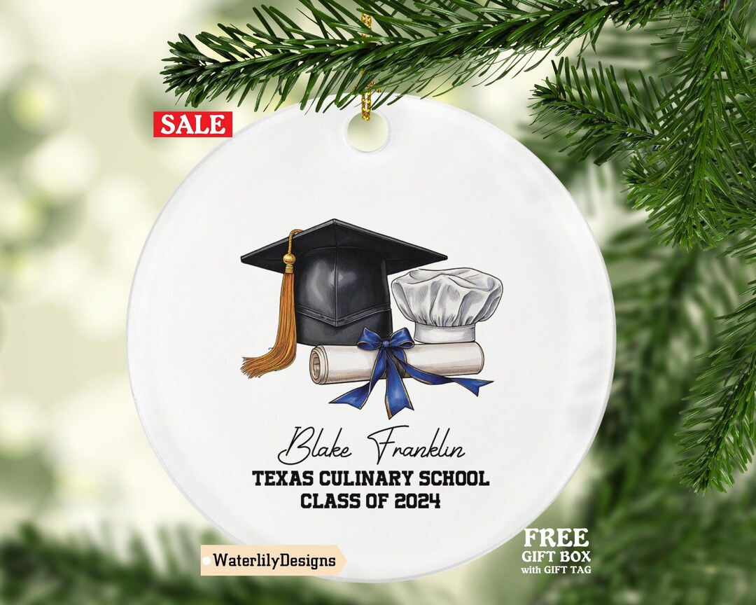 Personalized Culinary School Graduation Ornament, Custom Chef Gift for ...