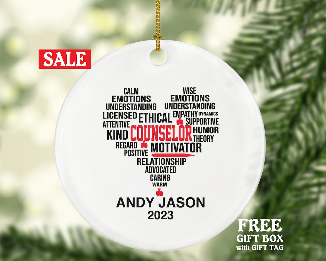Counselor Word Art Christmas Ornament Personalized - Etsy