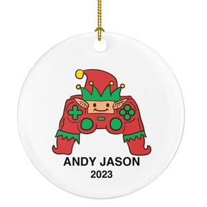 Video Gamer Joystick Controller Santa Christmas Ornament Personalized ...