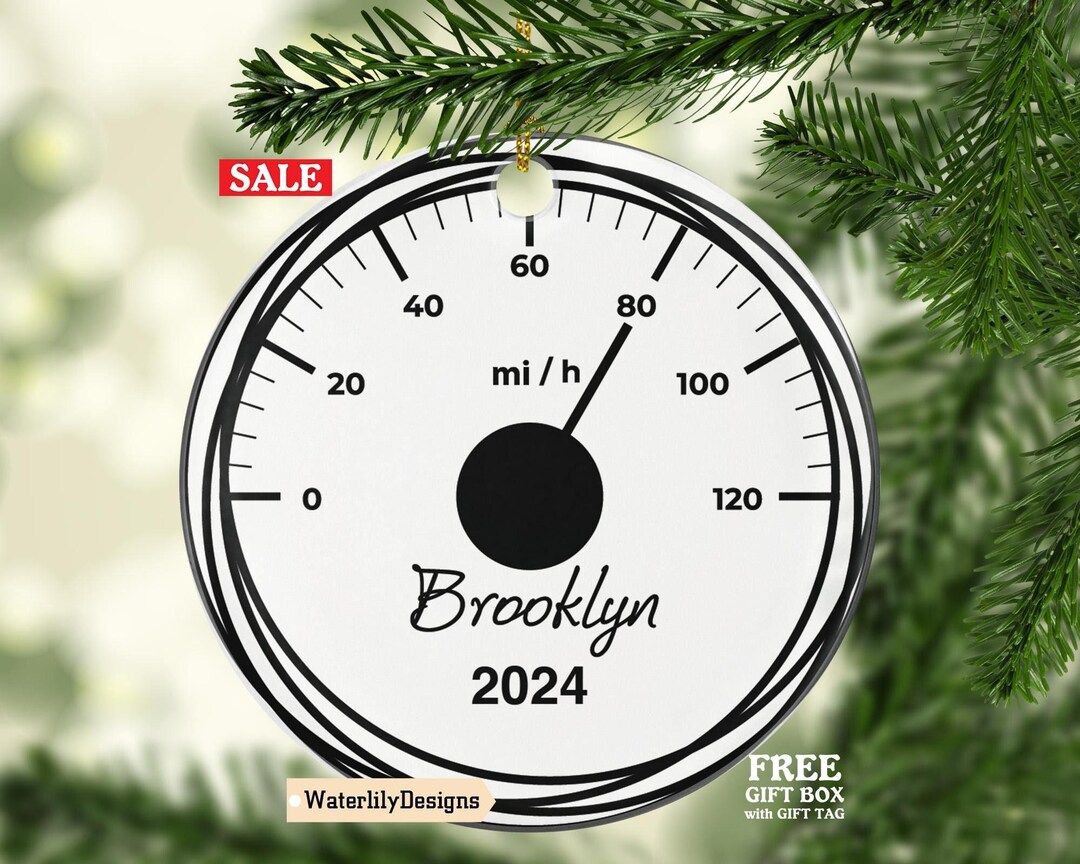 Car Speedometer New Driver Christmas Personalized Ornament - Automobile ...