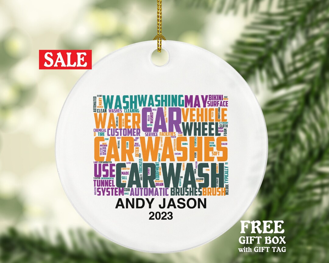 Car Wash Word Art Christmas Ornament Personalized Coworker - Etsy