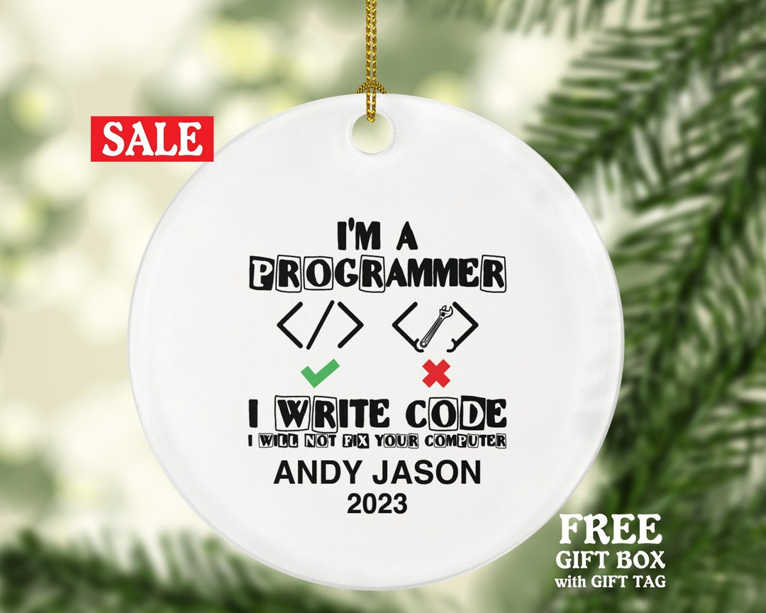 Programmer Christmas Ornament Personalized Computer Programming Engineer Code Technology