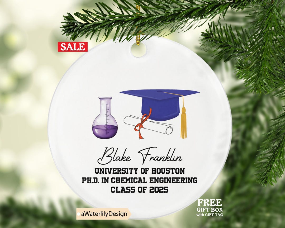 Phd Chemical Engineering Graduation Ornament, Doctoral Chemical ...