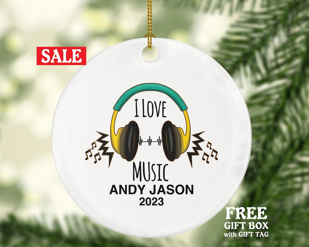 Headphone Christmas Ornament Personalized - Custom Music Lover Gamer ...