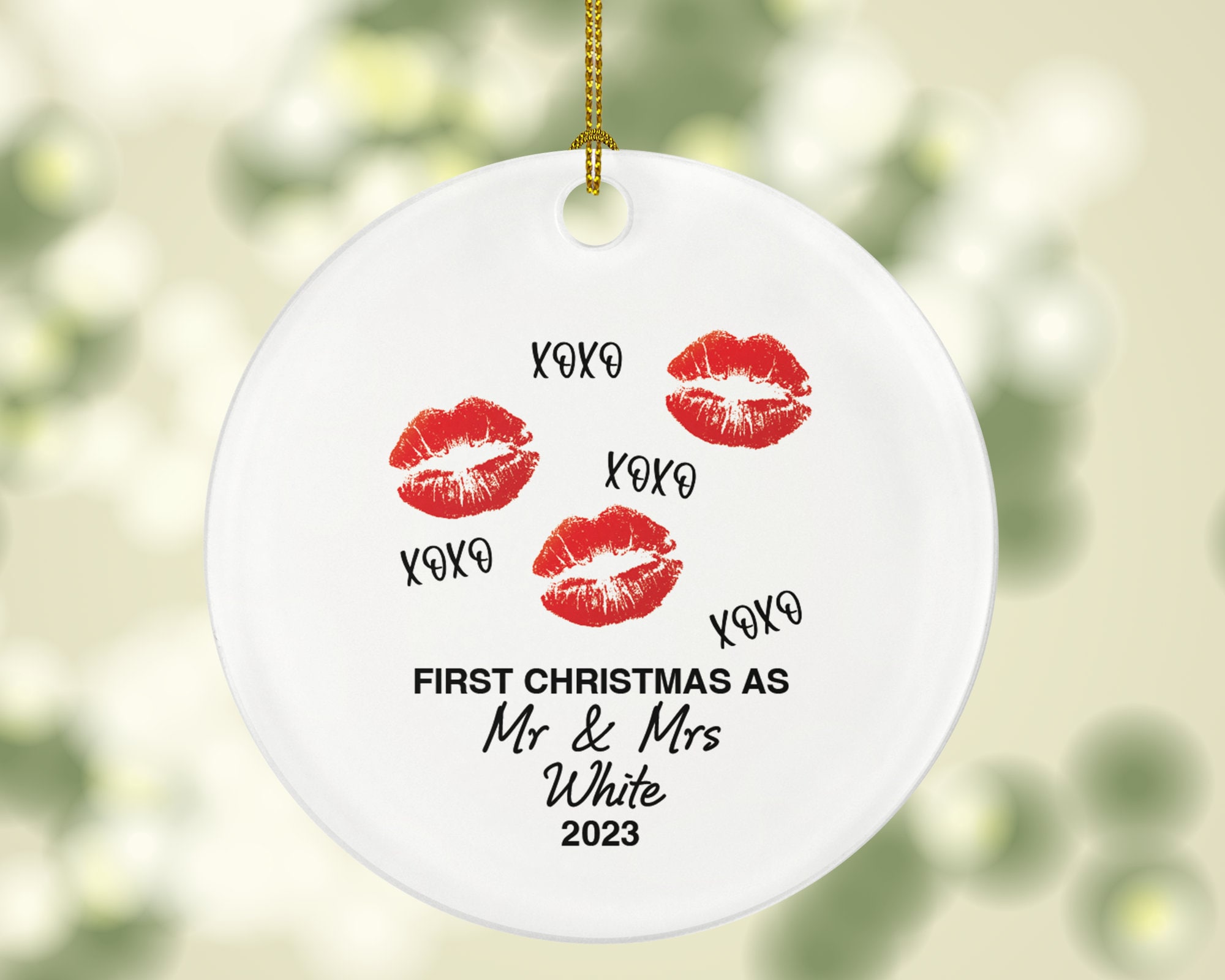 Engaged Mr Mrs Married Personalized Christmas Ornament, Together Couple ...