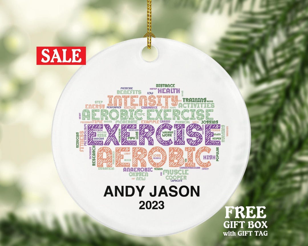 Personalized Aerobic Exercise Christmas Ornament, Custom Fitness-themed ...
