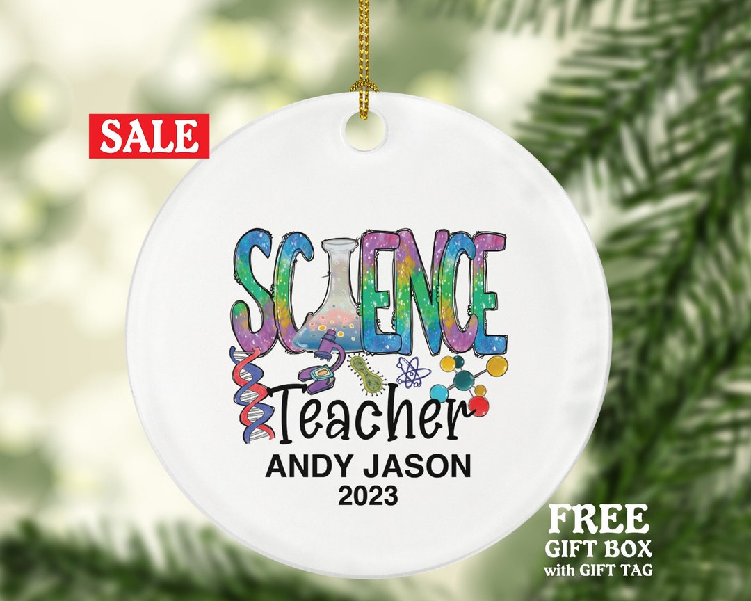 Science Teacher STEM Biology Chemistry Christmas Ornament Personalized ...