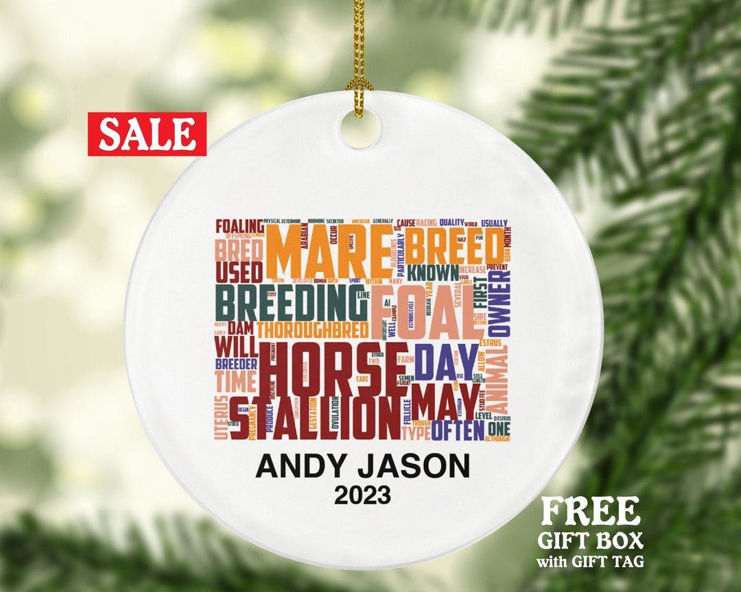 Horse Breeding Word Art Christmas Ornament Personalized - Etsy