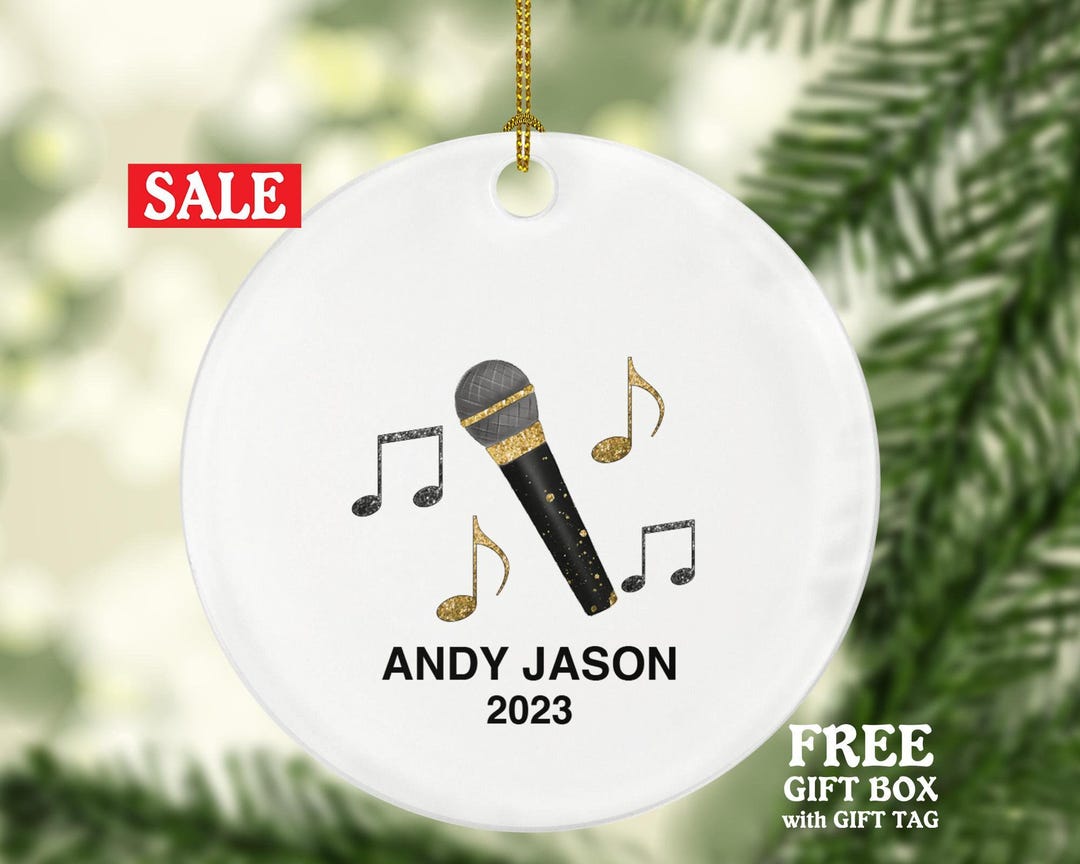 Personalized Singer Microphone Music Instrument Christmas Ornament ...