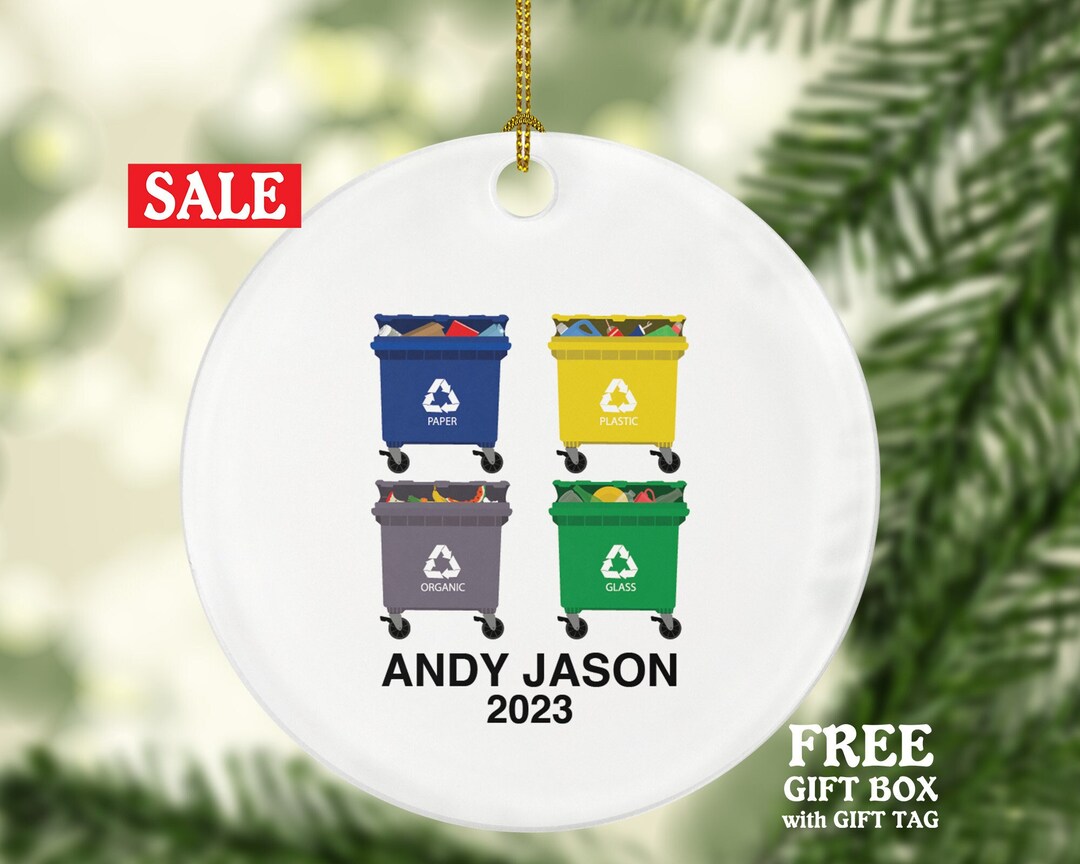 Personalized Recycling Trash Bin Keepsake, Recycle Workers ...