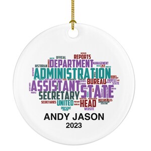 Administration Assistant Word Art Christmas Ornament Personalized ...