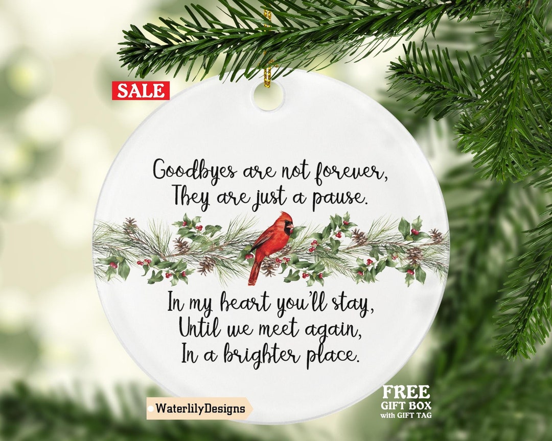 Memorial Quote Cardinal Christmas Ornament, Sympathy Gift Keepsake ...