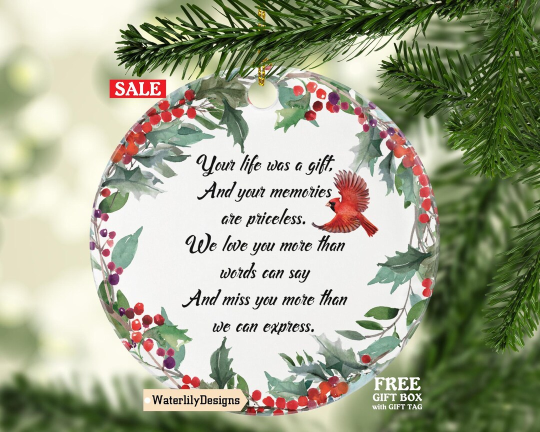 Memorial Quote Cardinal Christmas Ornament, Sympathy Gift Keepsake ...