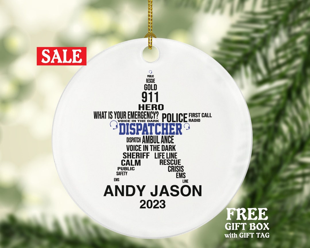 Personalized Dispatcher Word Art Christmas Ornament, Decor for ...