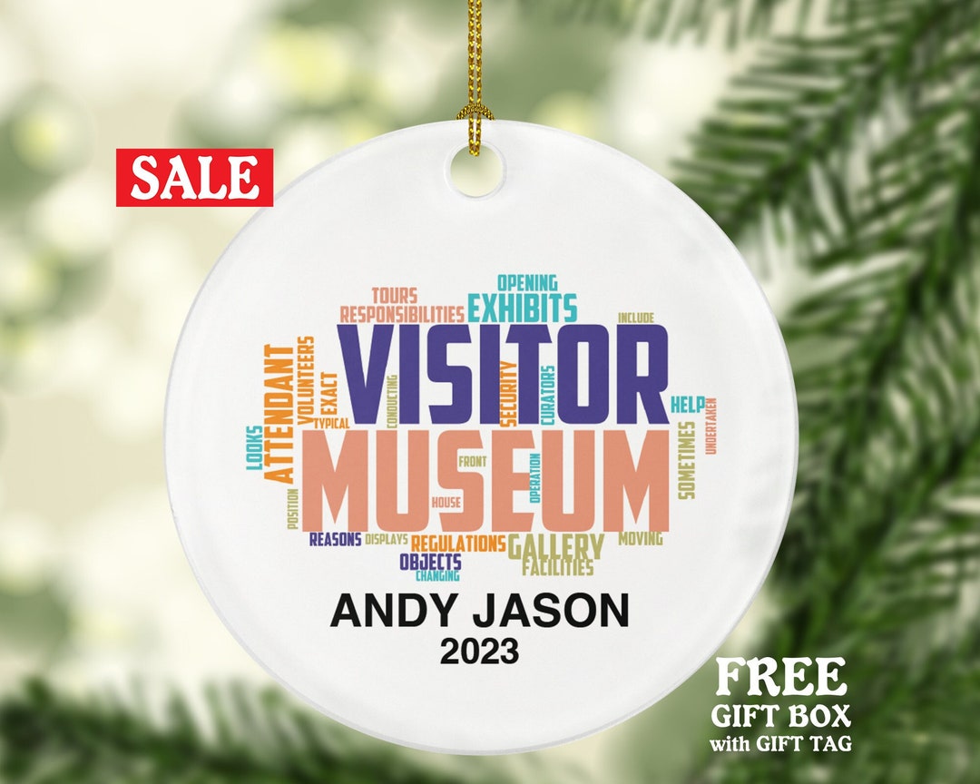 Museum Visitor Word Art Christmas Ornament Personalized Coworker ...