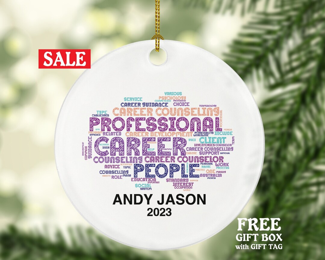 Career Counselor Word Art Christmas Ornament Personalized Coworker ...
