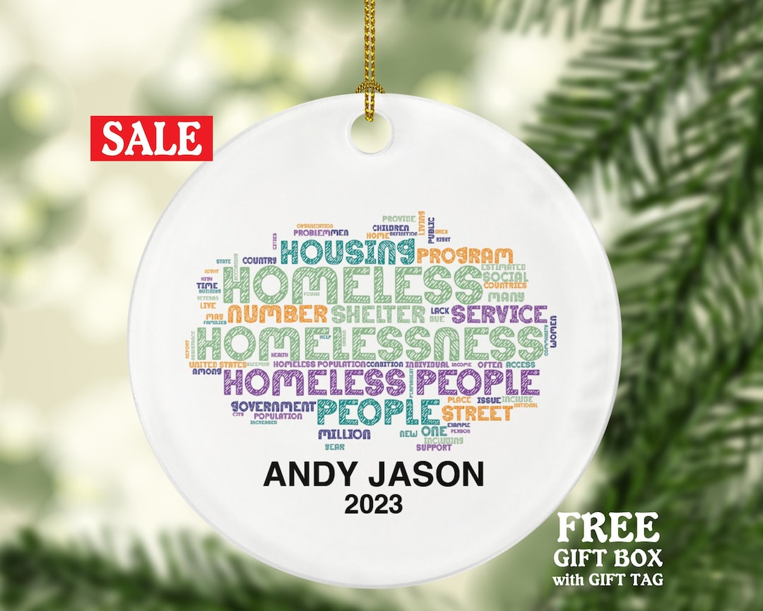 Personalized Homelessness Word Art Ornament, Decor for Social Workers ...