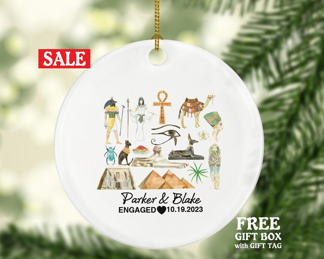 Egypt Engagement Married Together for Couples Christmas Ornament ...