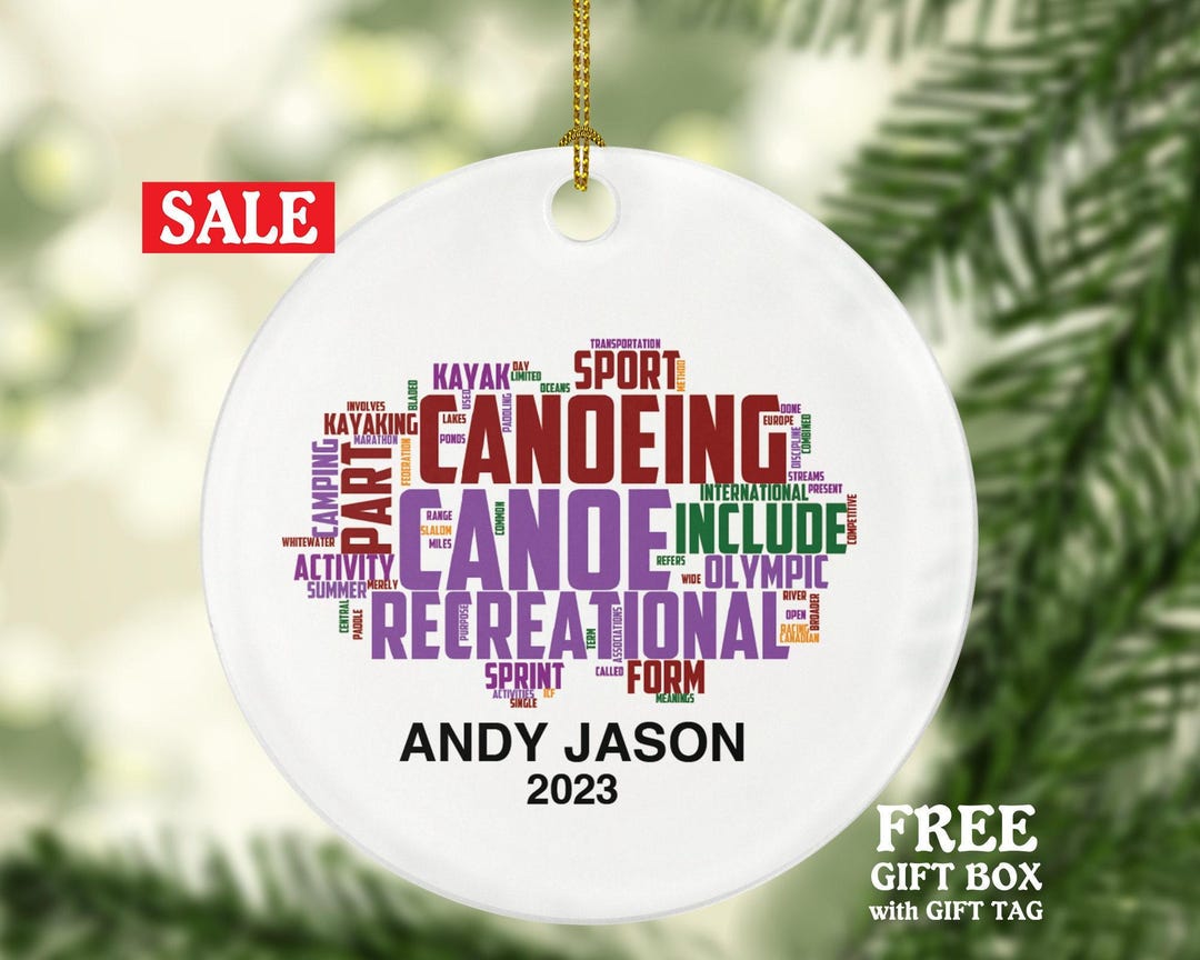 Canoe Word Art Christmas Ornament Personalized - Coworker Employee ...