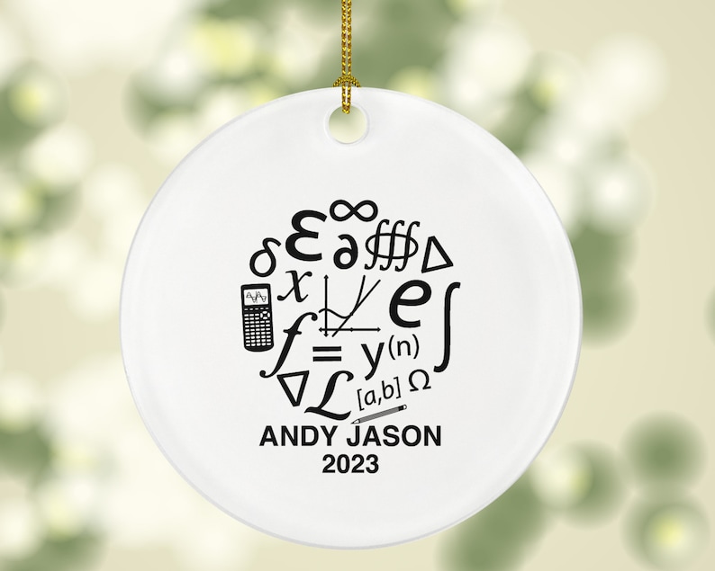 Math Teacher Christmas Ornament Personalized, Math Christmas Tree Decor ...