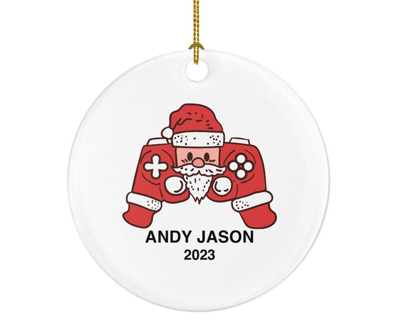 Video Gamer Joystick Controller Santa Christmas Ornament Personalized ...