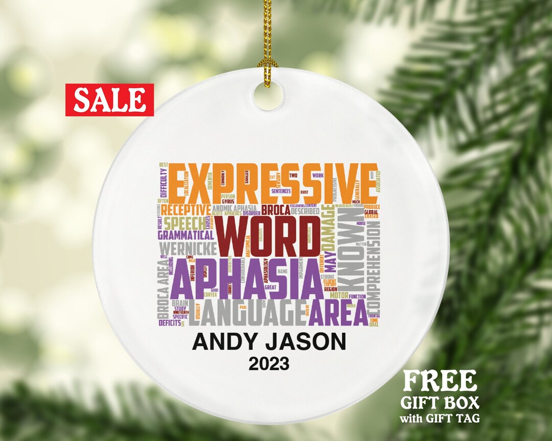 Aphasia Christmas Ornament Personalized - Language Expressive Word ...