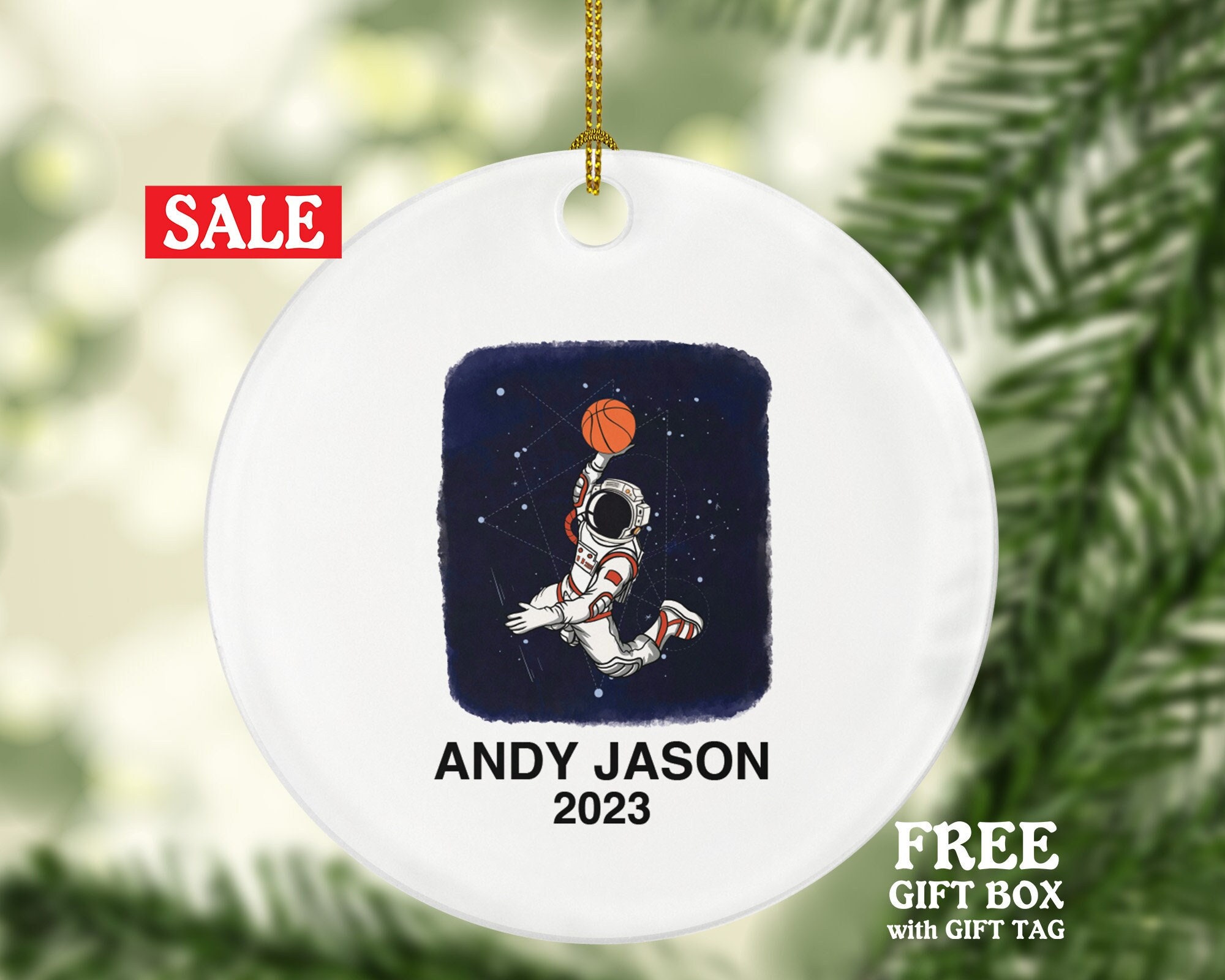 Astronaut Basketball Player Christmas Ornament Personalized, Black Hole ...