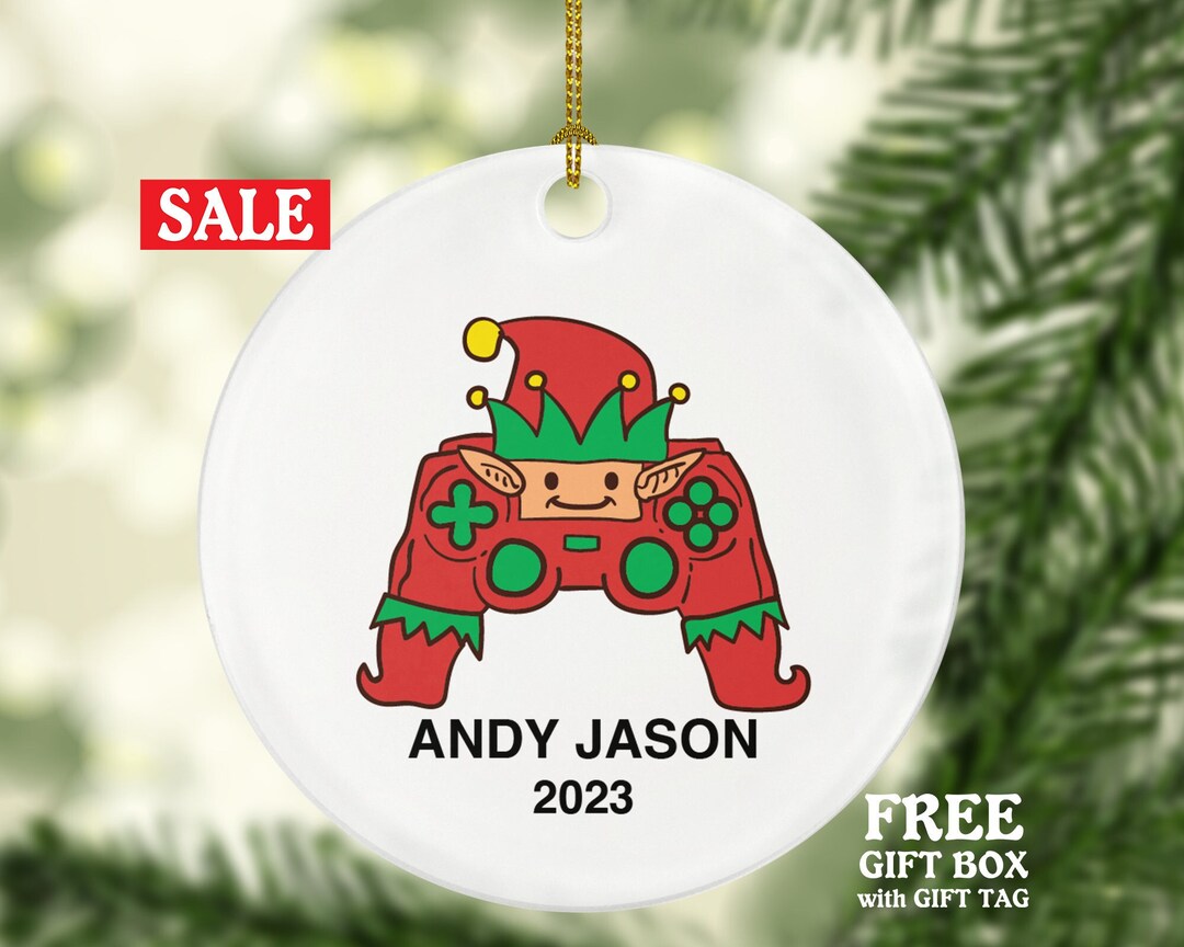 Video Gamer Joystick Controller Elf Christmas Ornament Personalized ...