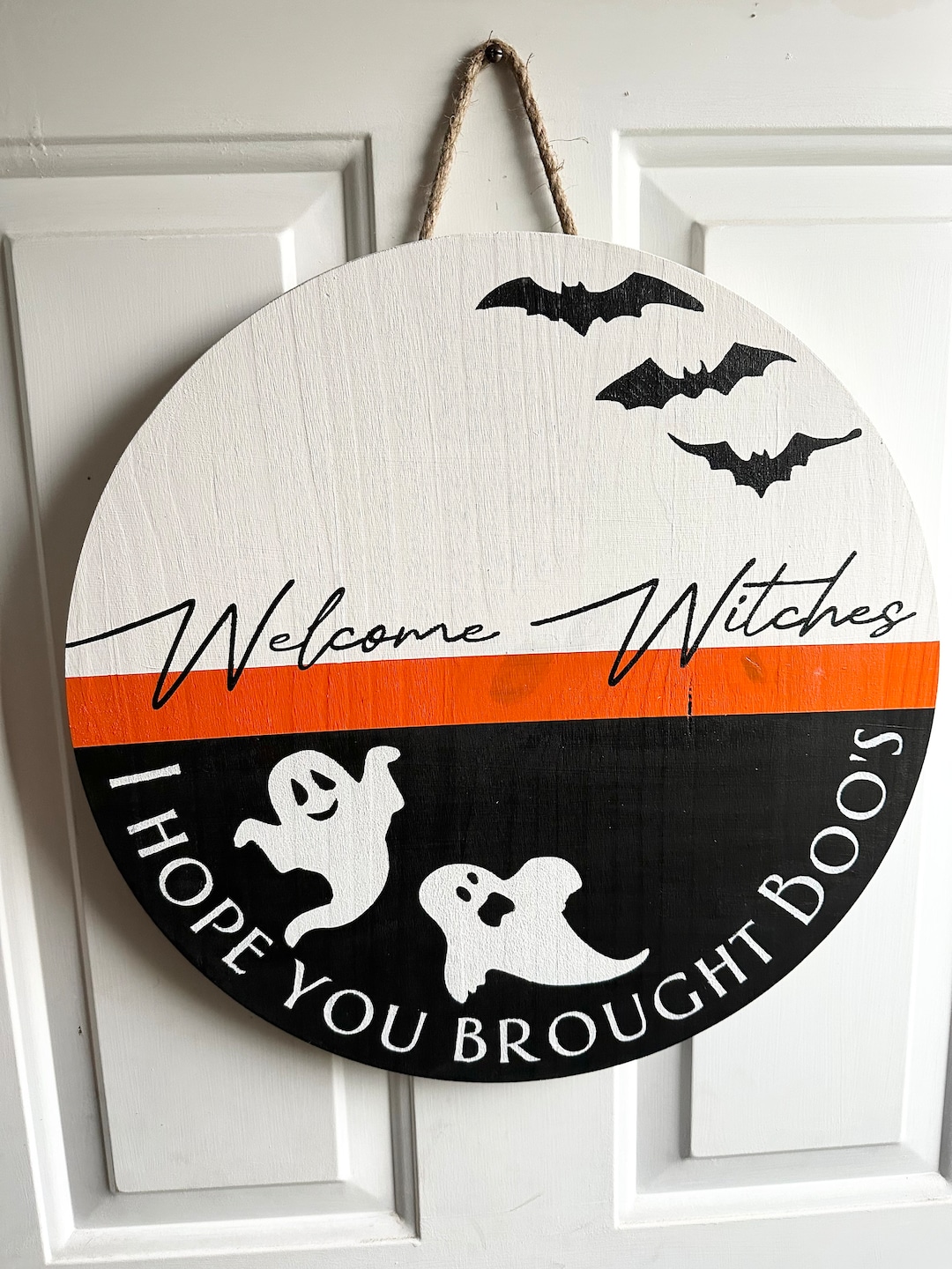 Welcome Witches I Hope You Brought Boos Door Hanger, Fall Door Sign ...