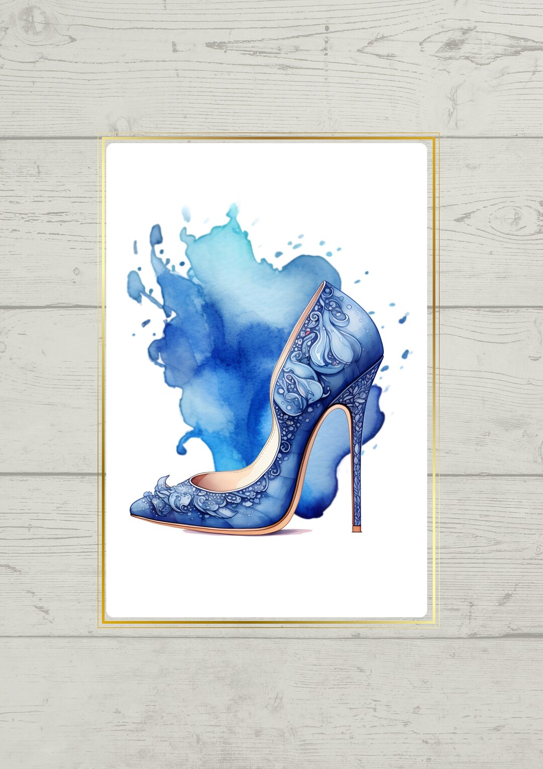 Blue High Heels Wall Art Closet Print DIGITAL Artwork High Heel Print ...