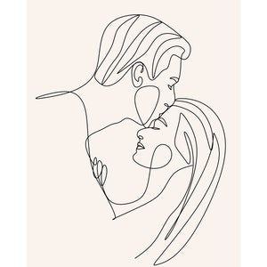 Digital Line Drawings Set: Romantic Couples, Love & Relationship ...