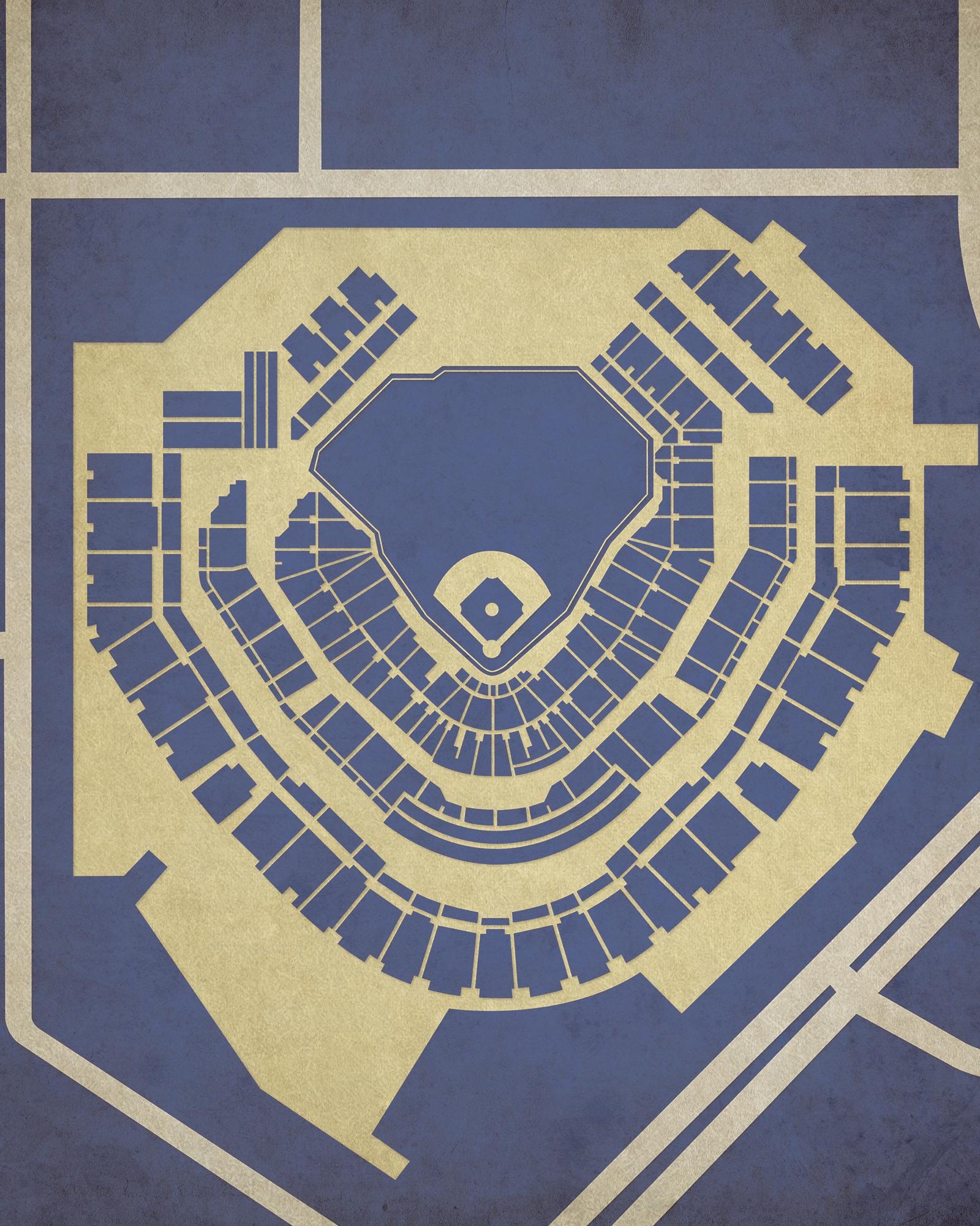 Petco Park Stadium Map | San Diego Padres Baseball Poster | Digital MLB ...