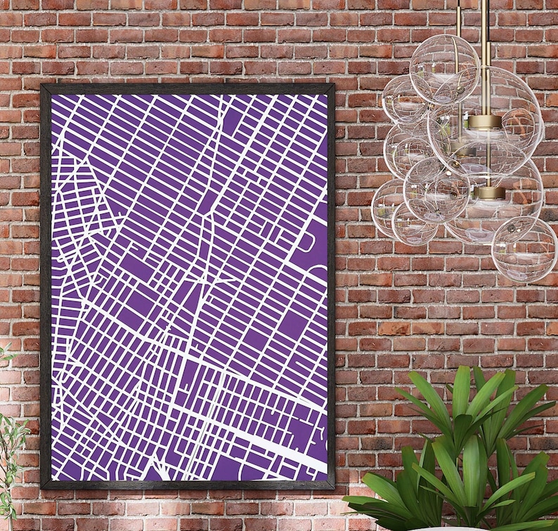 College Campus Map NYU Art Print Instant Download Wall Decor University ...
