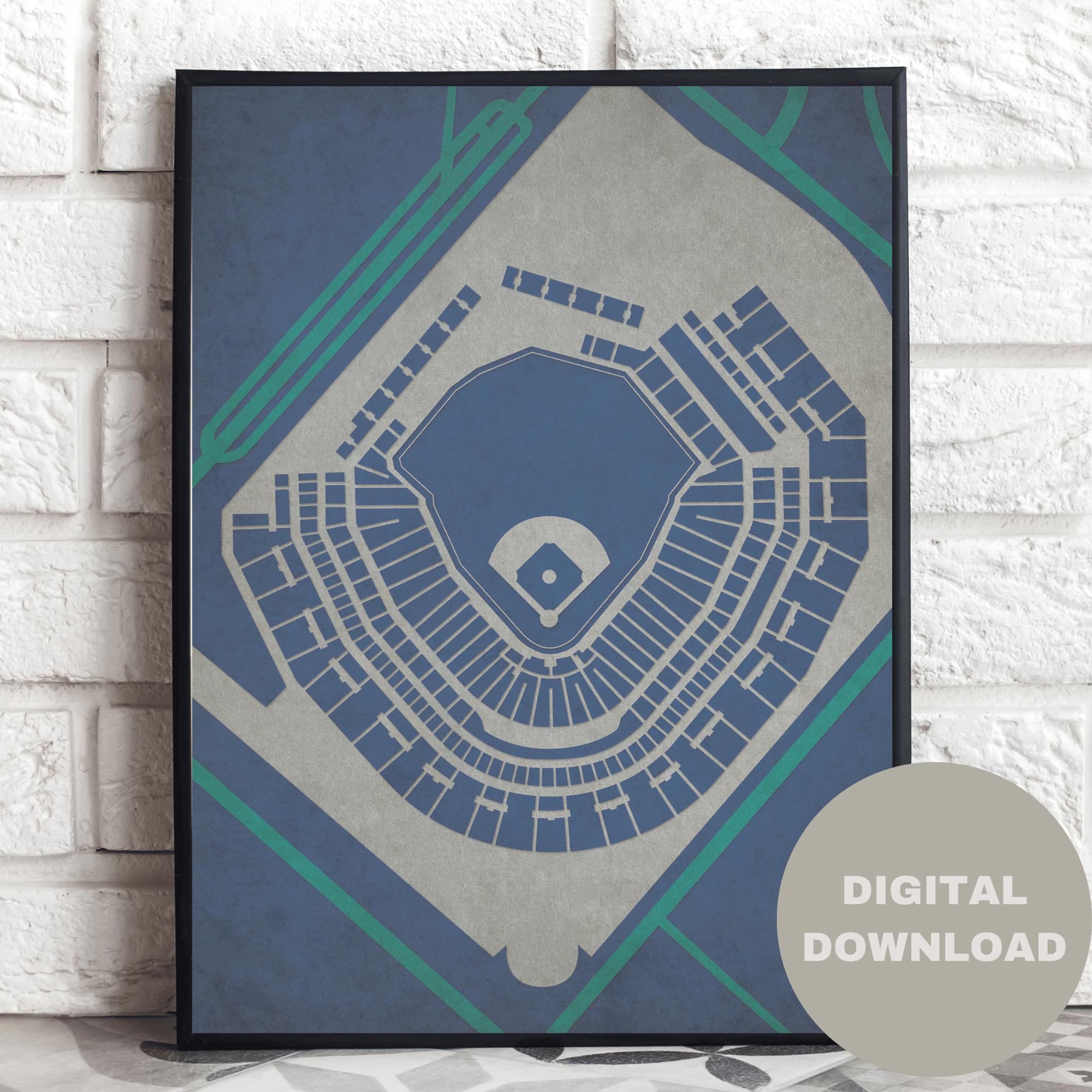 T-mobile Park Map Print | Seattle Mariners Stadium Art | MLB Baseball ...