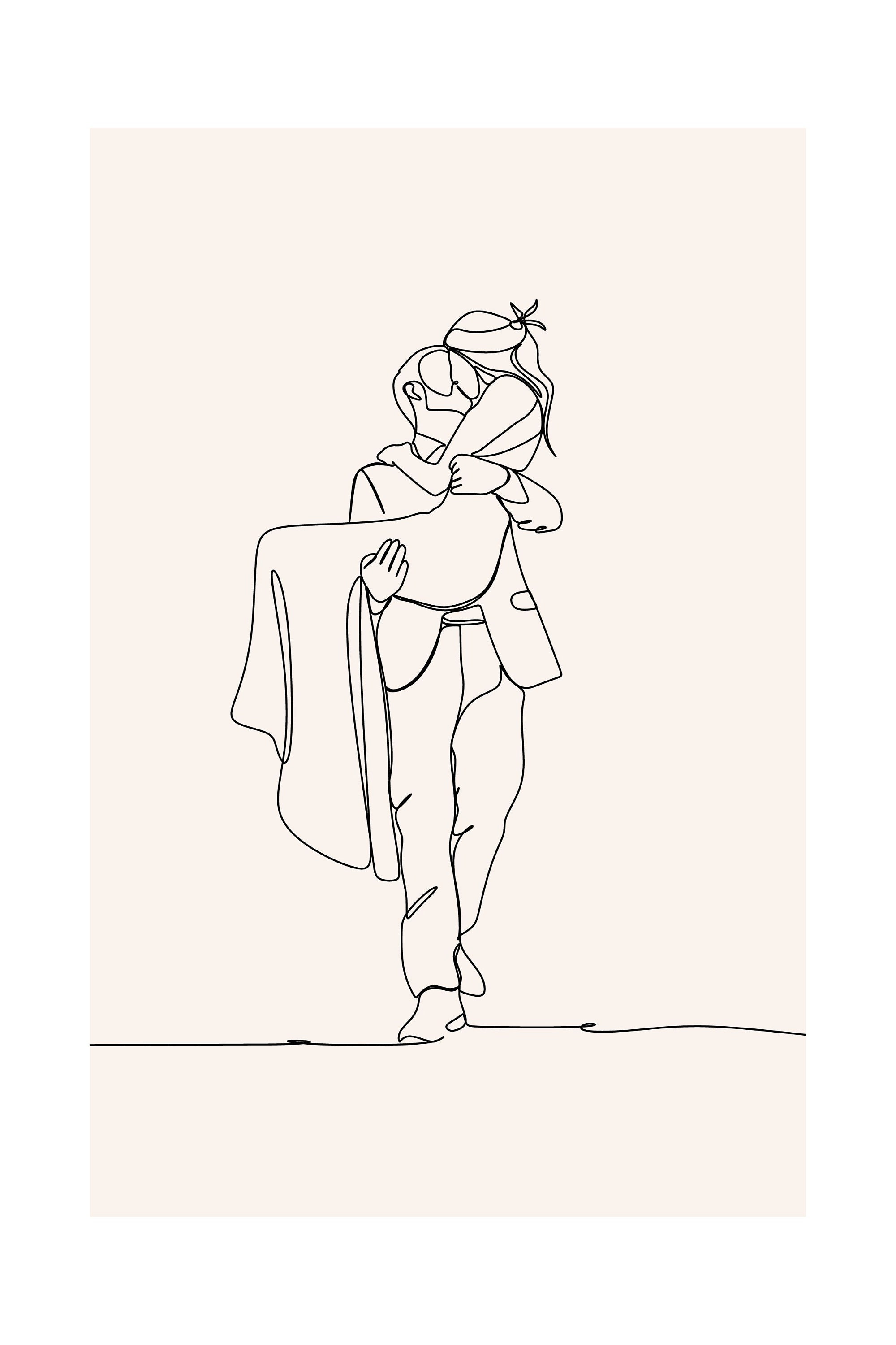 Digital Line Drawings Set: Romantic Couples, Love & Relationship ...
