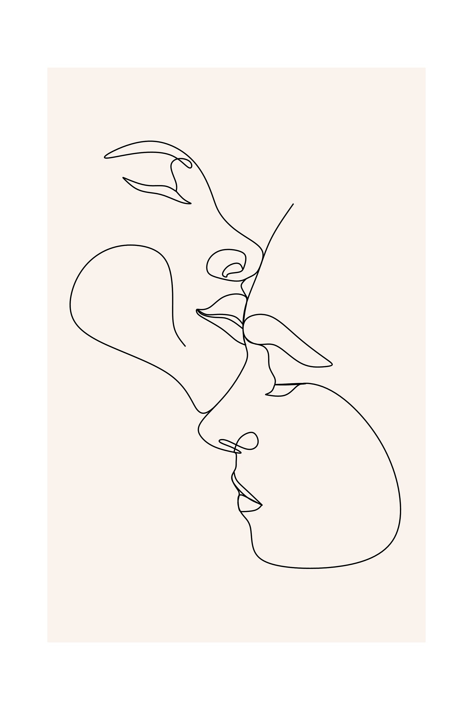 Digital Line Drawings Set: Romantic Couples, Love & Relationship ...