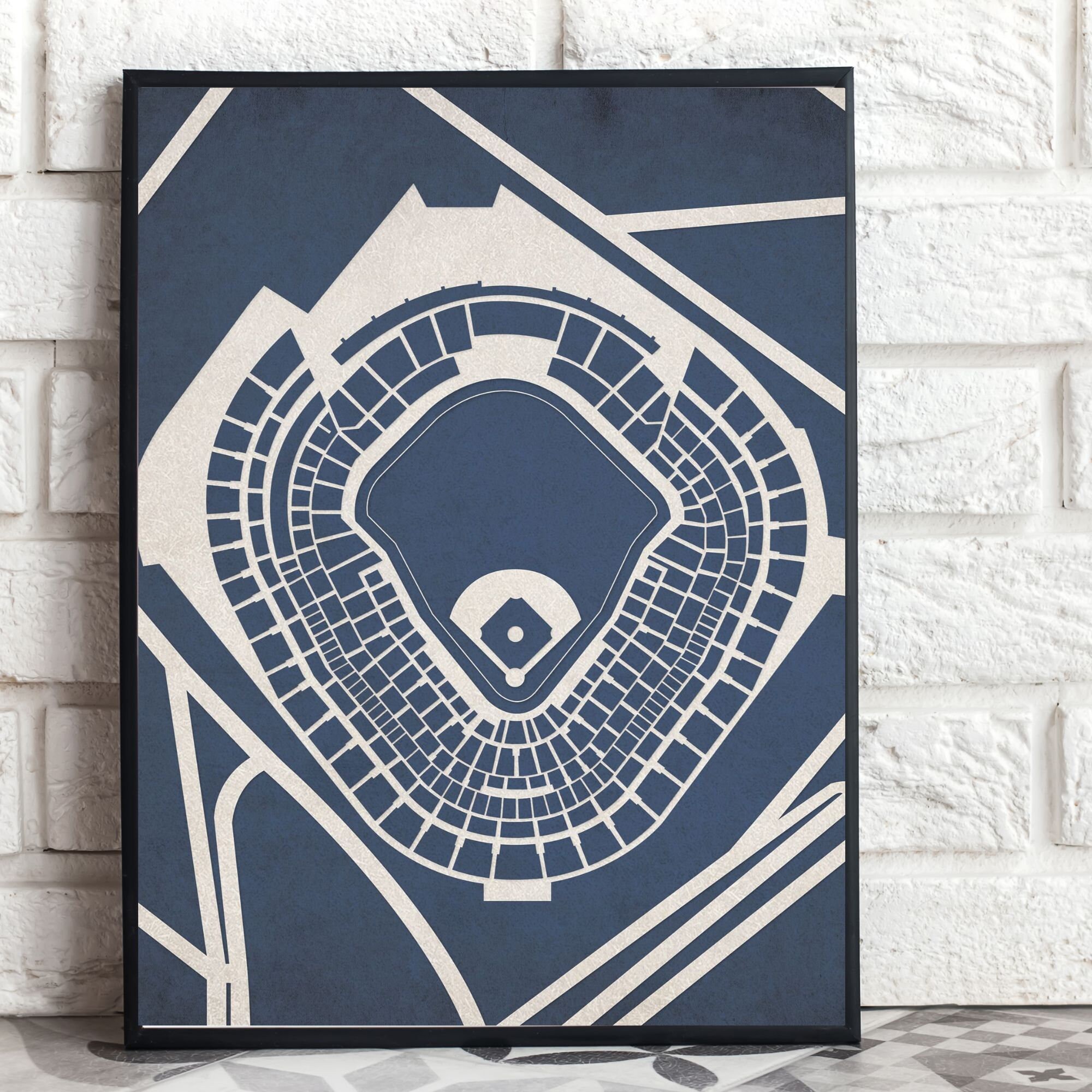 NY Yankees Stadium Art Print, Colorful Sports Fan Gift (digital ...