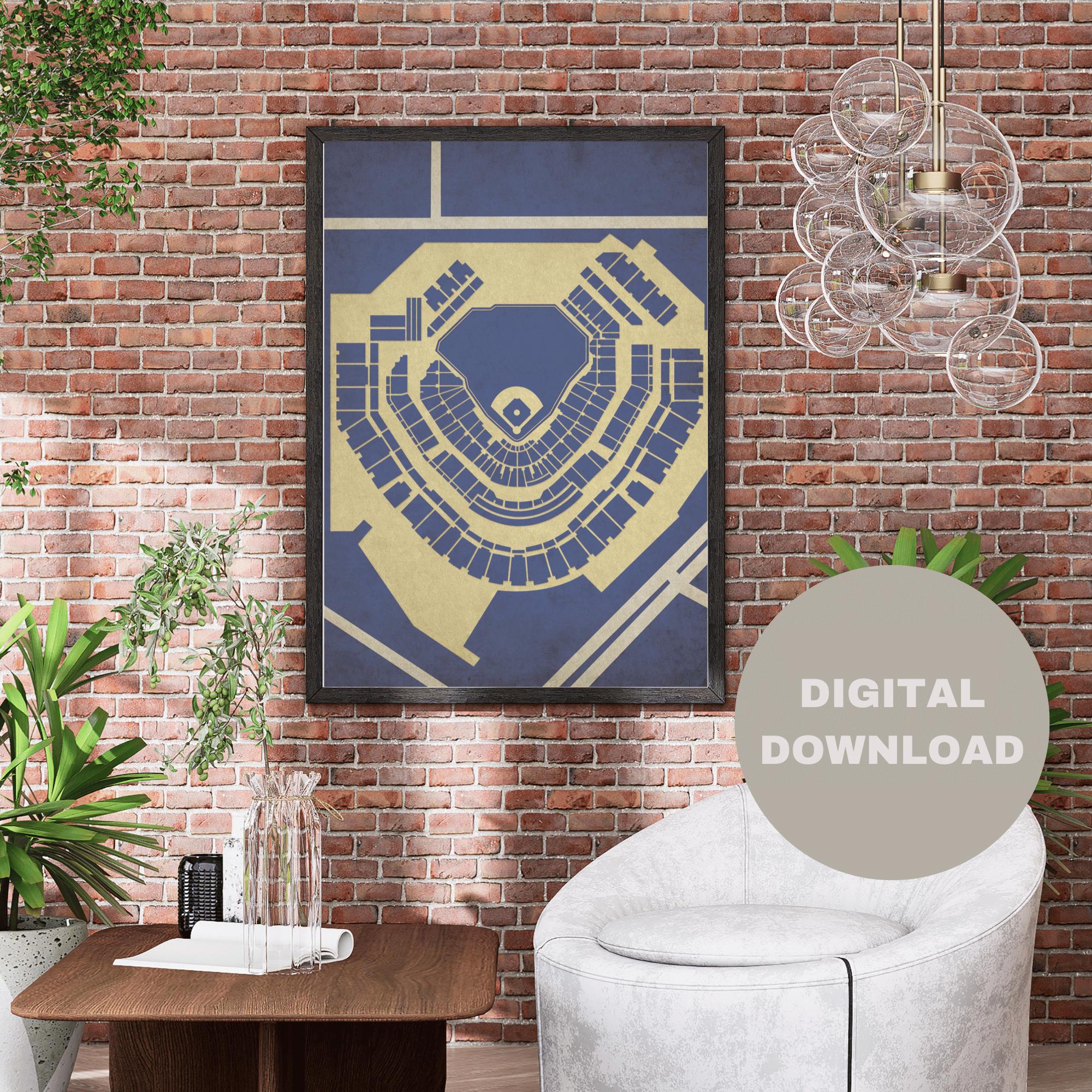Petco Park Stadium Map | San Diego Padres Baseball Poster | Digital MLB ...