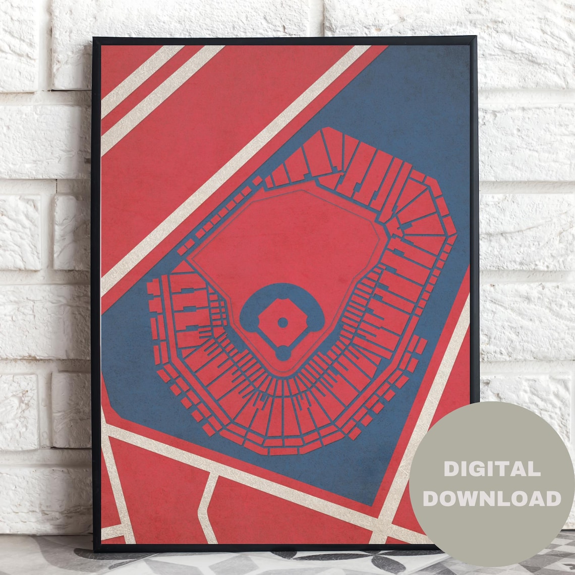 Fenway Park Map Art Print | Boston Red Sox Stadium (digital Download ...