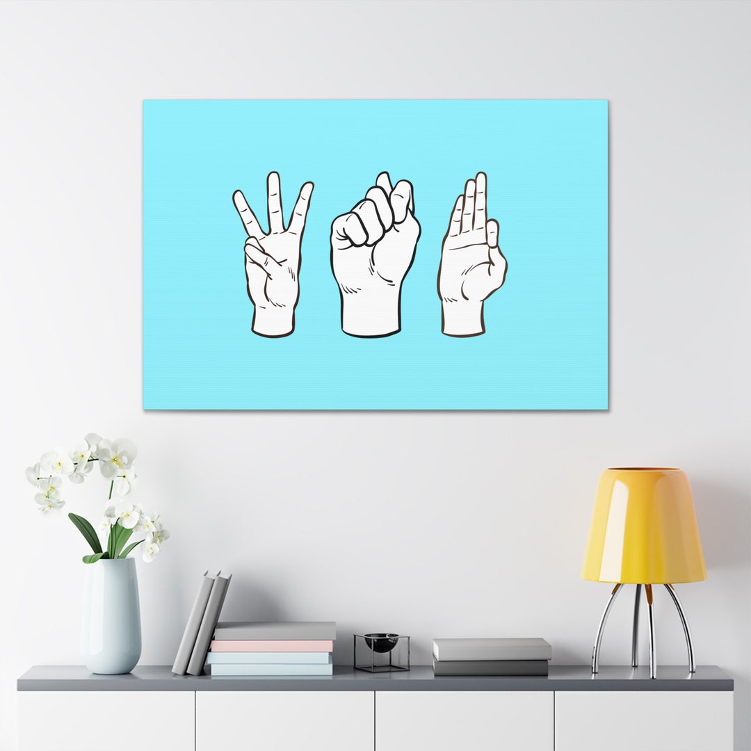 Sign Language Digital Print - 'WTF' Hand Gesture Art - Instant Download ...