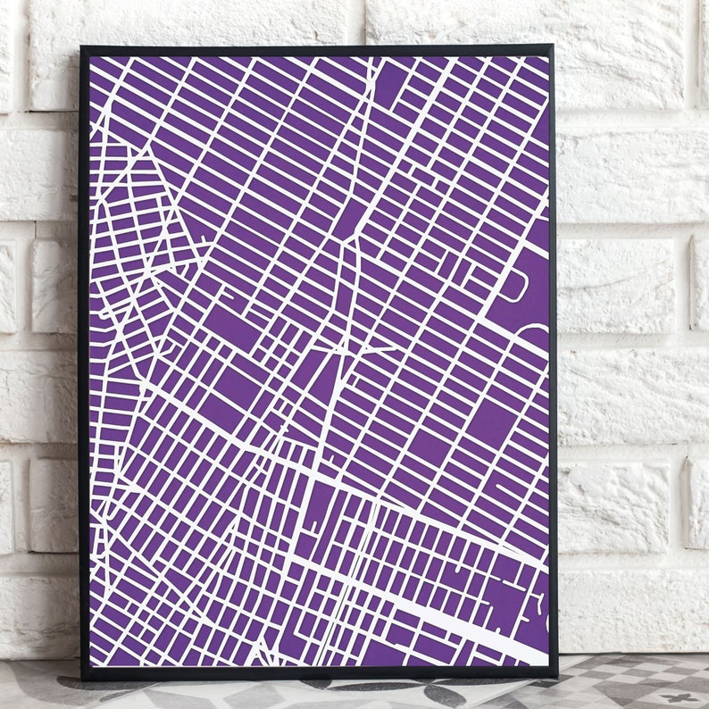 College Campus Map NYU Art Print Instant Download Wall Decor University ...