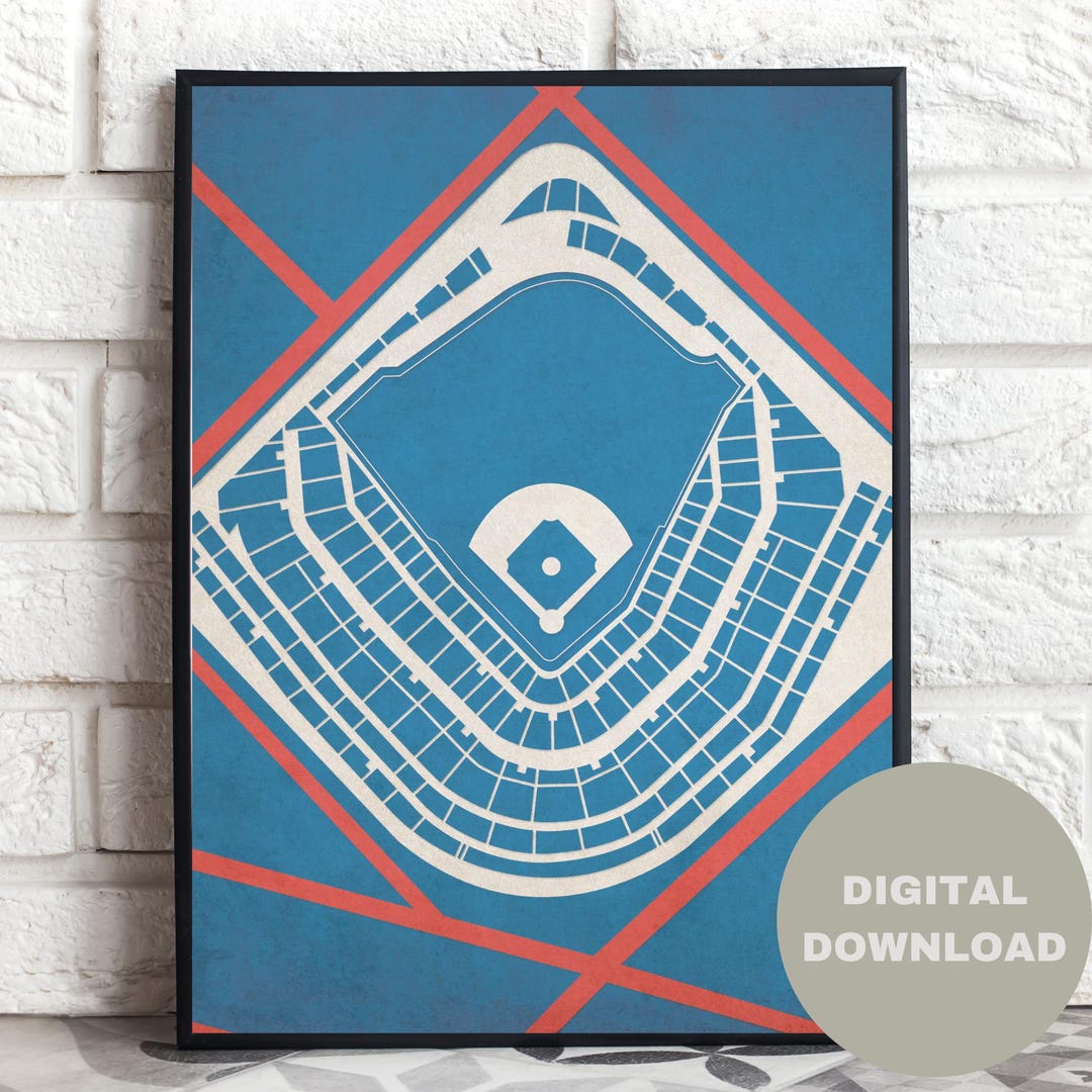 Wrigley Field Stadium Print | Chicago Cubs Digital Baseball Poster ...